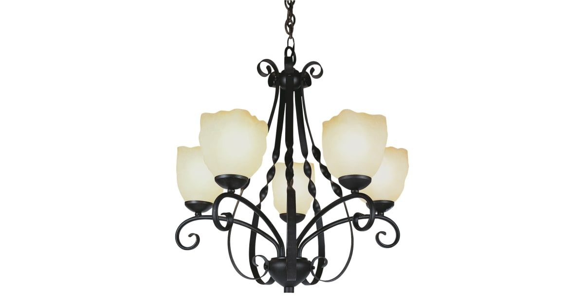 Trans Globe Lighting 6085 WB Wrought Iron Five Light Up Lighting ...