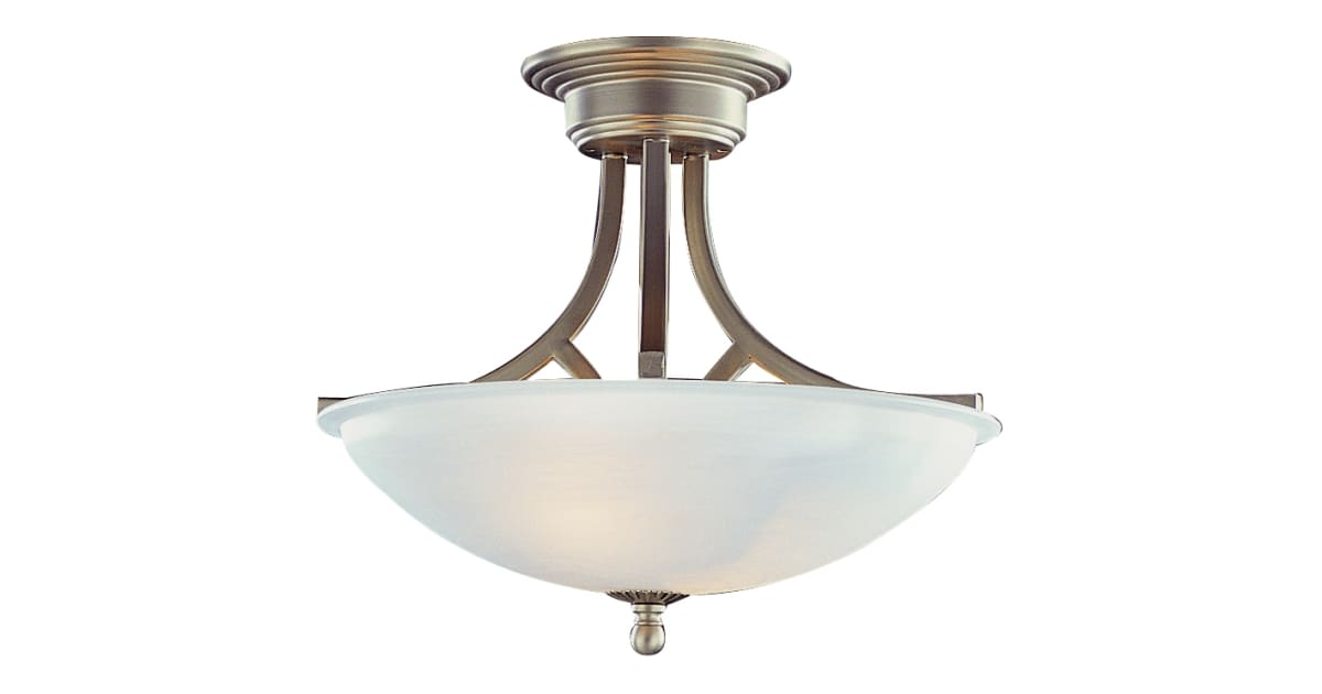 Trans Globe Lighting 6405 BN Two Light Down Lighting Semi Flush Ceiling ...