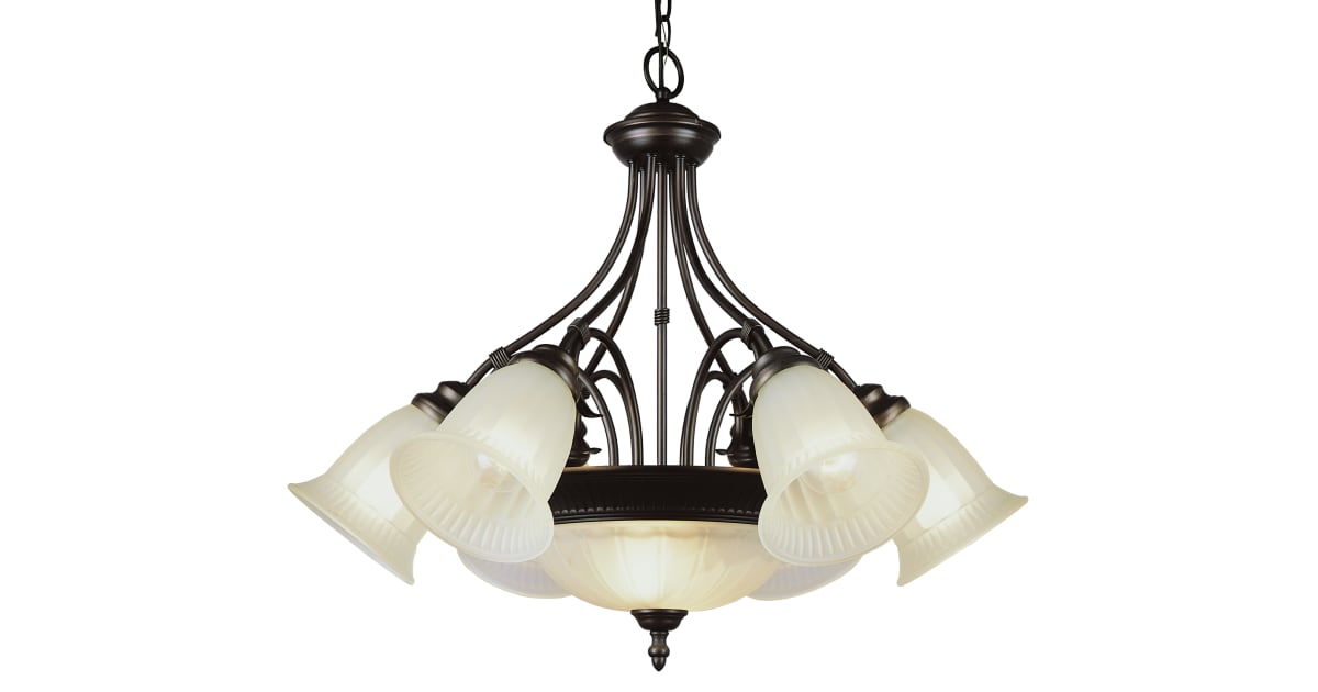 Trans Globe Lighting 6674 BN Nine Light Up / Down Lighting Chandelier ...