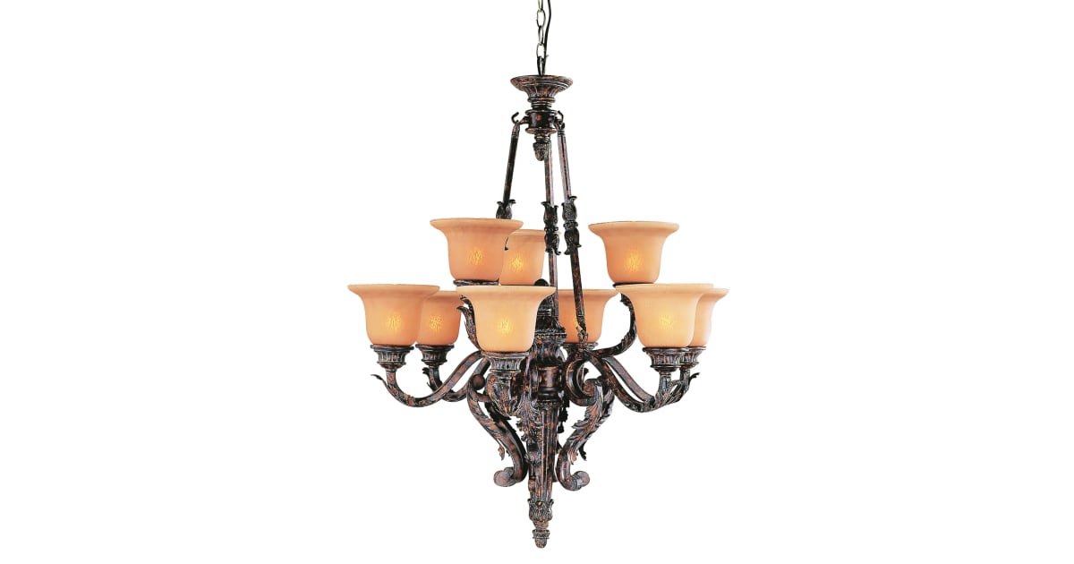 Trans Globe Lighting 6959 TS Nine Light Up Lighting Two Tier Chandelier ...