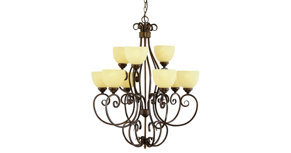 Trans Globe Lighting 7218 ROB Nine Light Up Lighting Two Tier ...