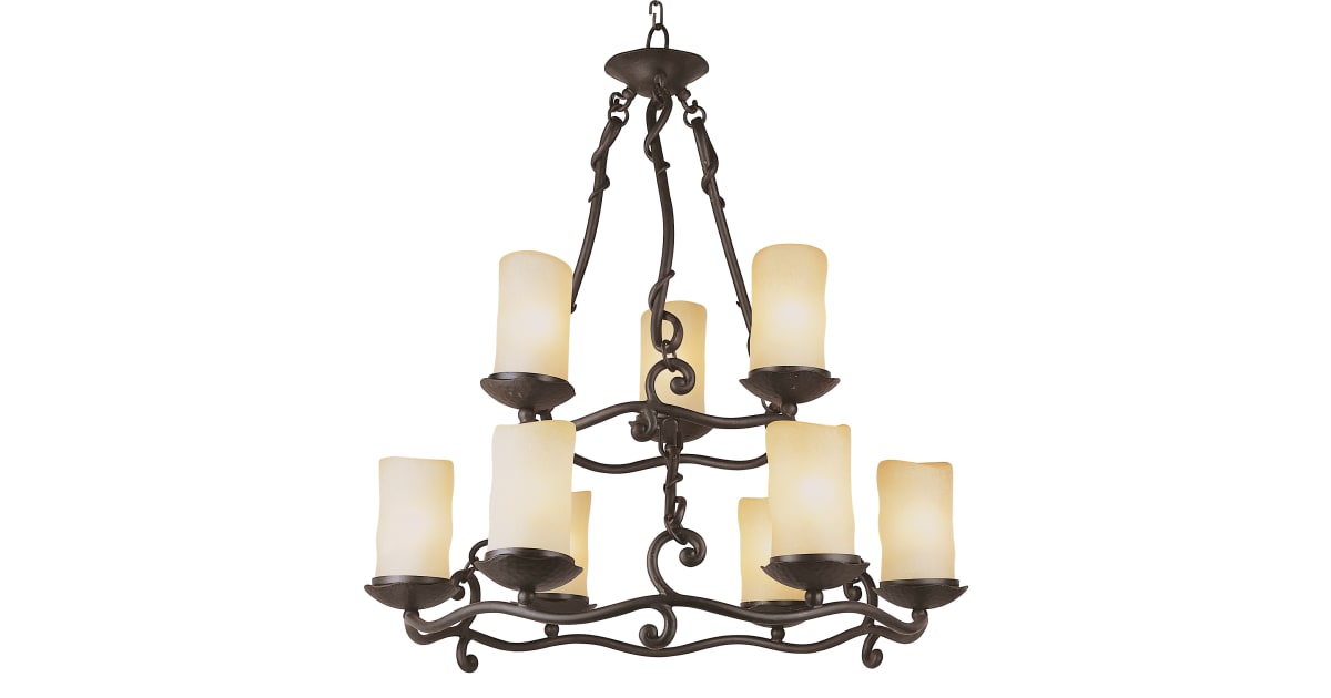 Trans Globe Lighting 9179 WB Nine Light Up Lighting Two Tier Chandelier ...