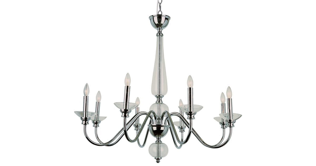 Trans Globe Lighting 9188 PC Eight Light Up Lighting Chandelier from ...