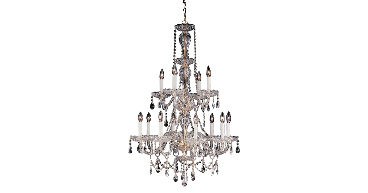 Trans Globe Lighting EC-12 GL Crystal Twelve Light Up Lighting Two Tier ...