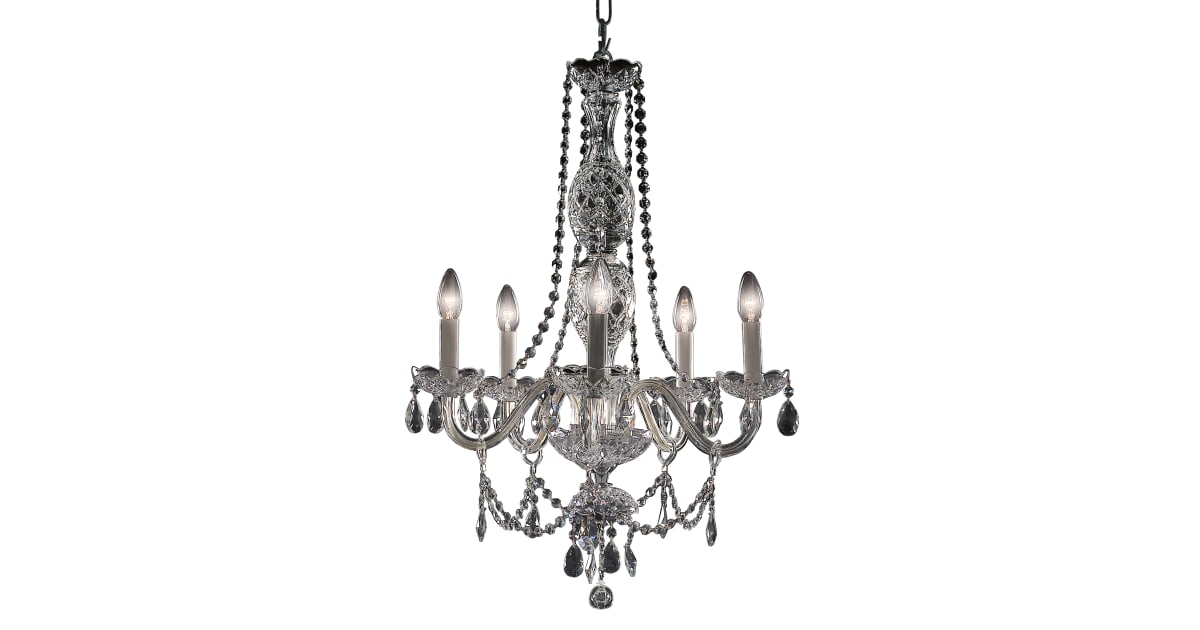 Trans Globe Lighting VIC-5 SL Crystal Five Light Up Lighting Chandelier ...