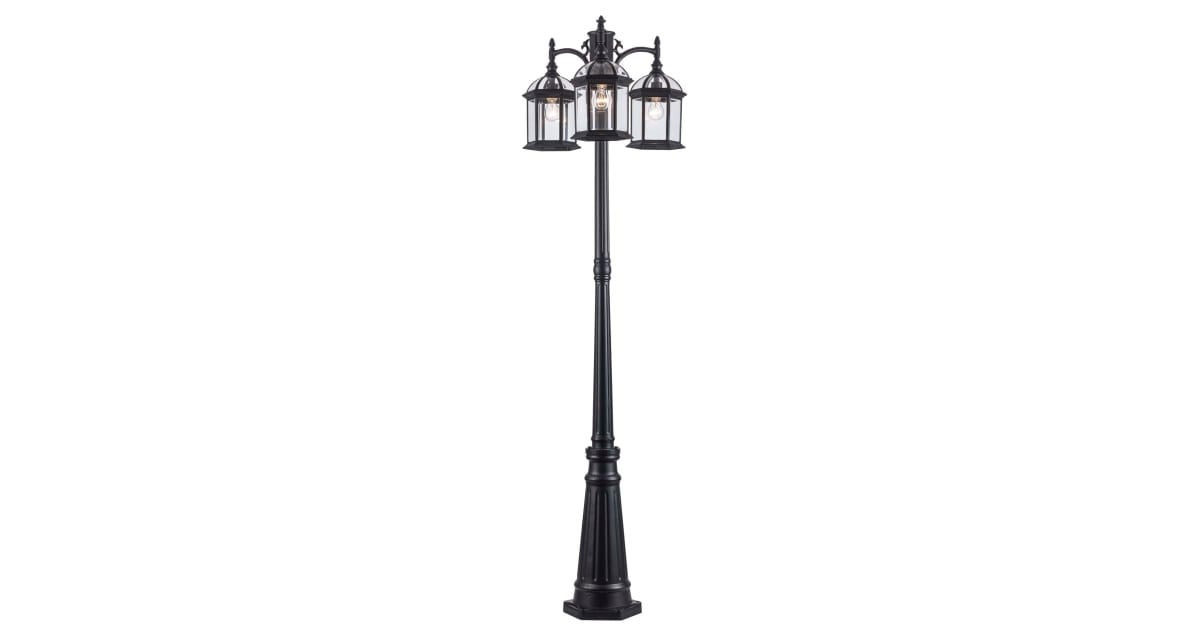 Trans Globe Lighting 4189 BK 3 Light Outdoor Post Lantern - 79" Height ...