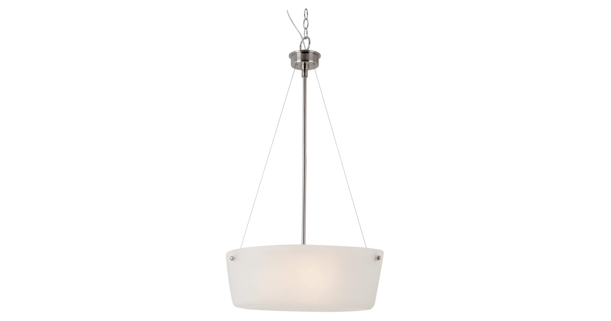 Trans Globe Lighting 70336 BN 3 Light 20" Drum Pendant with Frosted ...