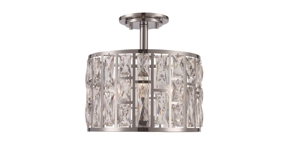 Trans Globe Lighting 71342 PC Vibrant 3 Light 12" Wide Semi-Flush Drum ...