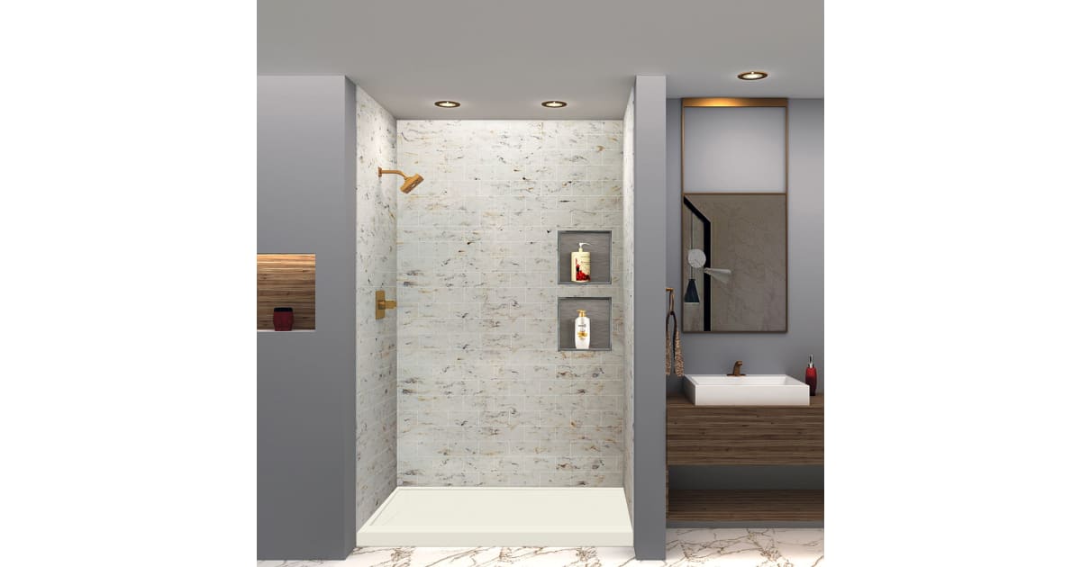 Transolid FSL6032L-02 60" x 32" Rectangular Shower Base with Single ...