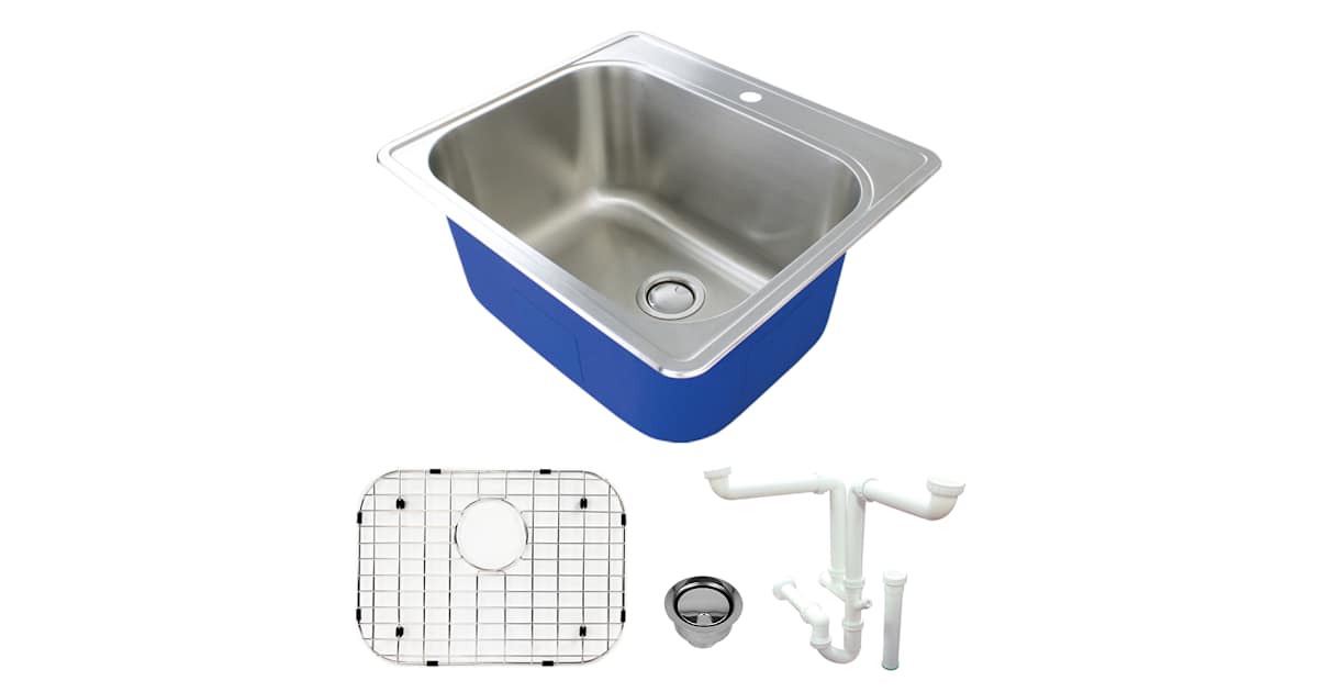 Transolid K-MTSB252212-1 Meridian 25" Drop In Single Basin Stainless ...