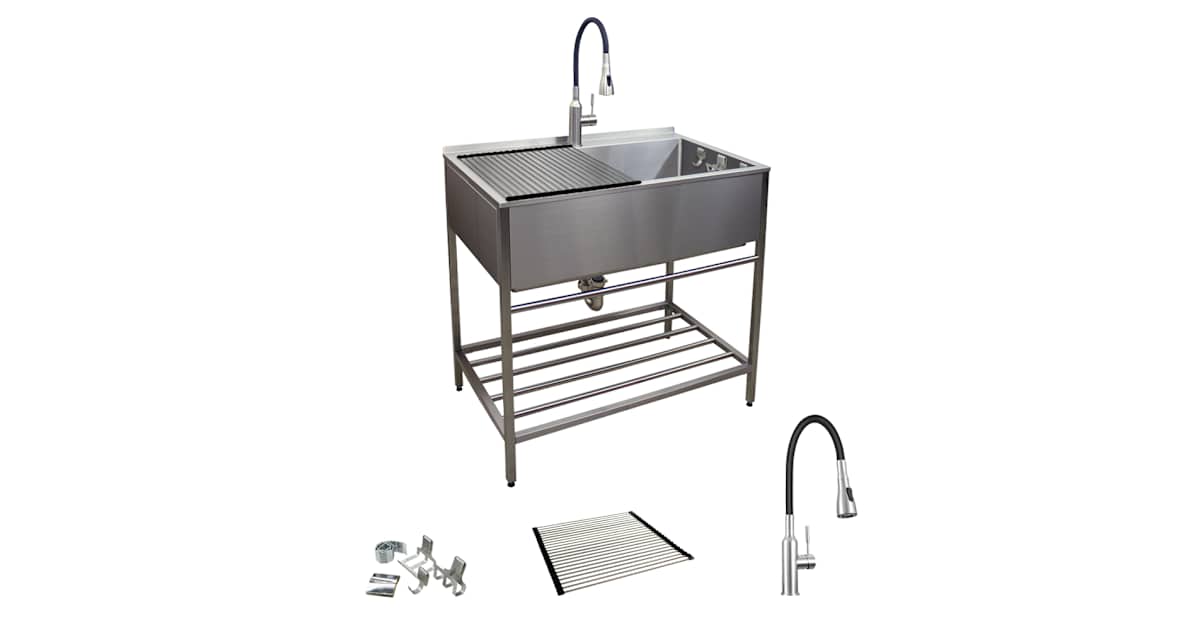 Transolid TFH-3622-SS Contemporary Laundry Washstand 36" Free Standing ...