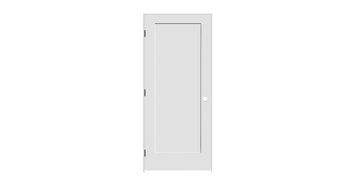 Trimlite 1168138pri8401RH1D714 22" x 80" 1 Panel Shaker Primed Prehung ...