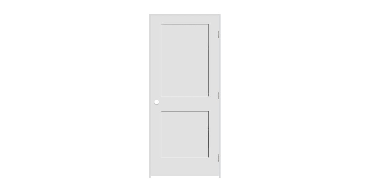 Trimlite 1168138pri8402LH156916 22" x 80" 2 Panel Shaker Primed Prehung ...