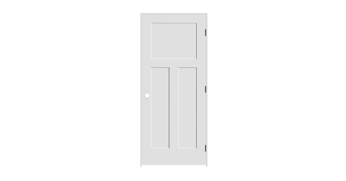 Trimlite 1168138pri8403LH10B6916 22" x 80" 3 Panel Shaker Primed ...