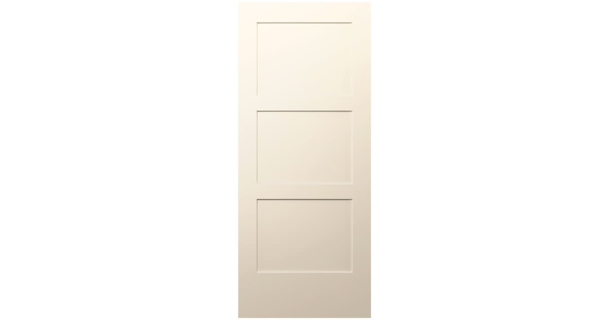 Trimlite 1668MHCBIR 18" x 80" Primed 3-Panel Birkdale Molded Hollow ...