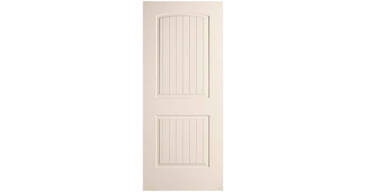 Trimlite 1668MHCSAN 18" x 80" Primed 2-Panel Arch Top V-Groove Santa Fe ...
