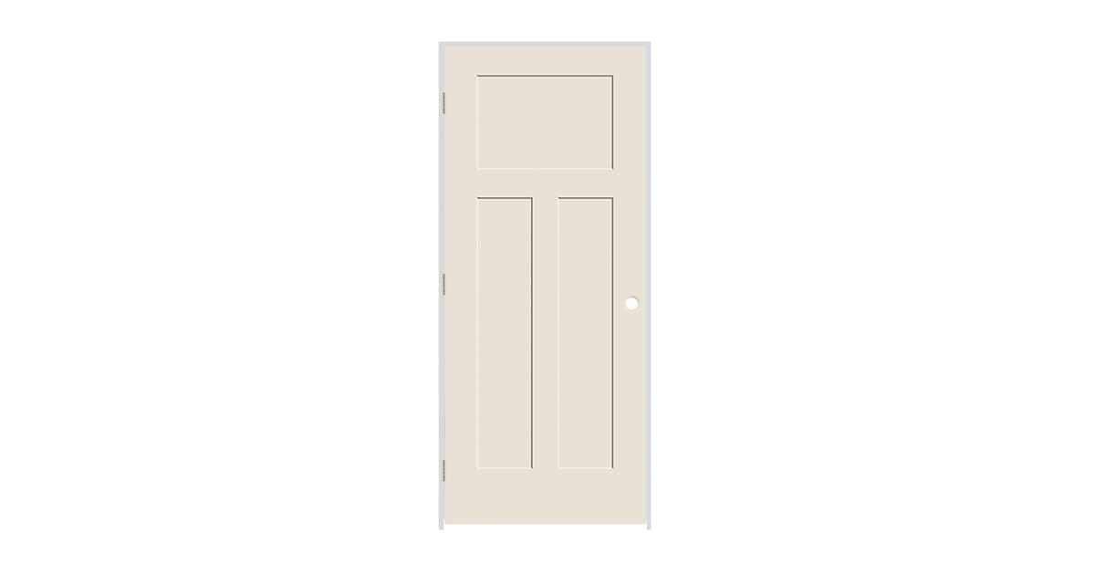 Trimlite 2068MHCCRARH154916 24" x 80" Primed 3-Panel Craftsman III ...