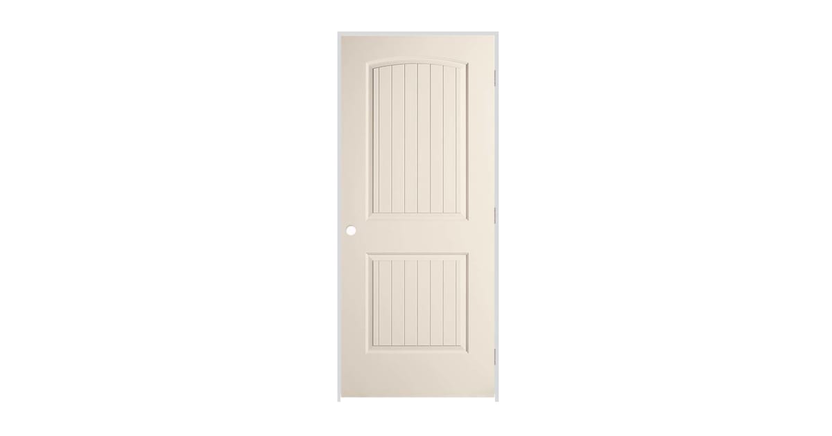 Trimlite 2068MHCSANLH26D6916 24" x 80" Primed 2-Panel Arch Top V-Groove ...