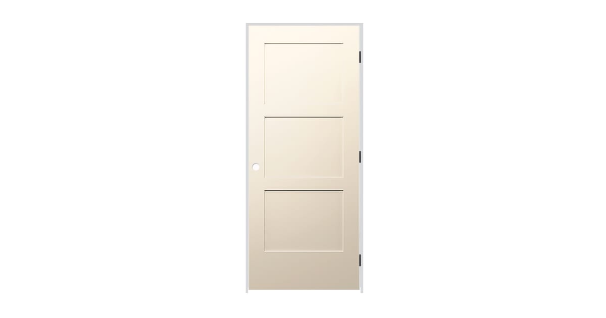 Trimlite 2168MHCBIRLH10B6916 34" x 80" Primed 3-Panel Birkdale Molded ...