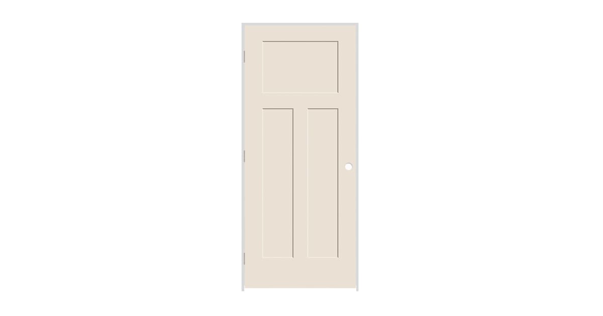 Trimlite 2168MHCCRARH26D6916 34" x 80" Primed 3-Panel Craftsman III ...