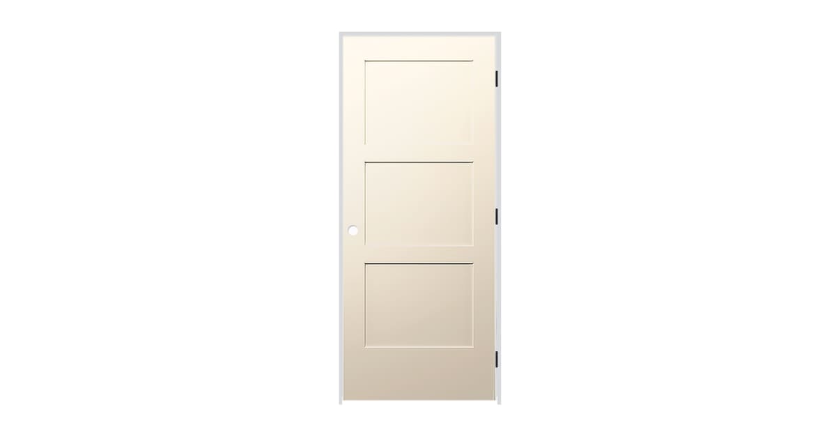Trimlite 2268MHCBIRLH1D6916 26" x 80" Primed 3-Panel Birkdale Molded ...