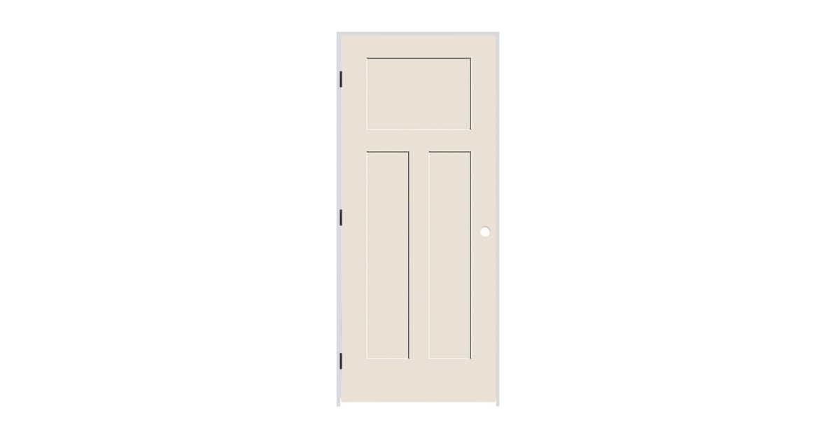 Trimlite 2268MHCCRARH10B714 26" x 80" Primed 3-Panel Craftsman III ...