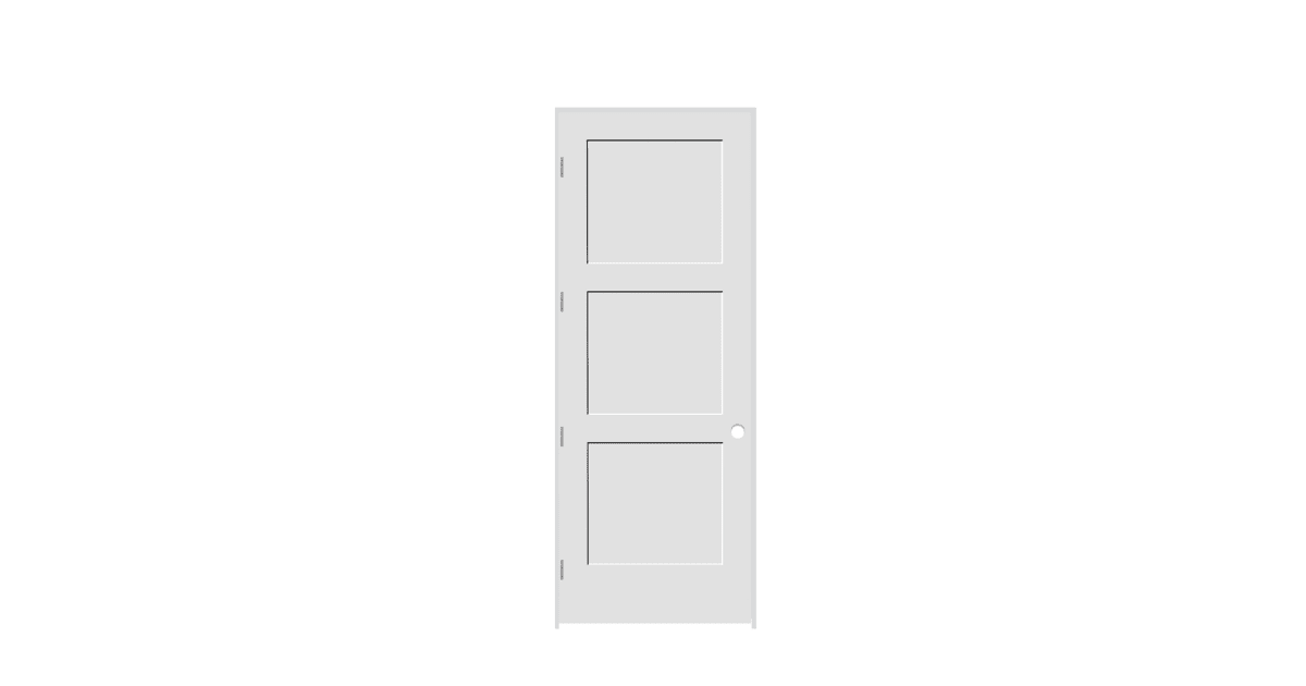 Trimlite 2280138pri8433RH26D6916 26" by 96" Shaker 3-Panel | Build.com