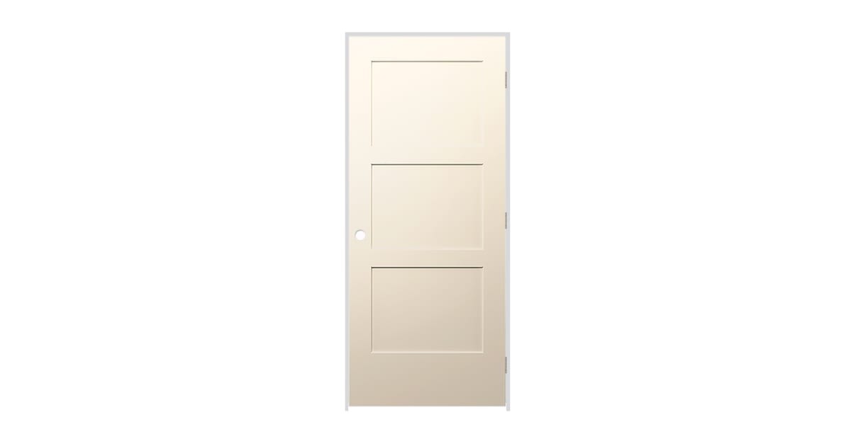 Trimlite 2668MHCBIRLH156916 30" x 80" Primed 3-Panel Birkdale Molded ...