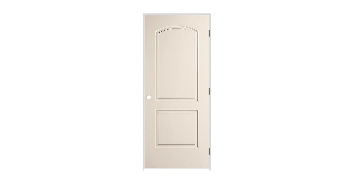 Trimlite 2668MHCCAILH1D714 30" x 80" Primed 2-Panel Arch Top Caiman ...
