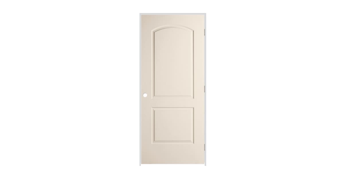 Trimlite 2668MHCCAILH26D4916 30" x 80" Primed 2-Panel Arch Top Caiman ...