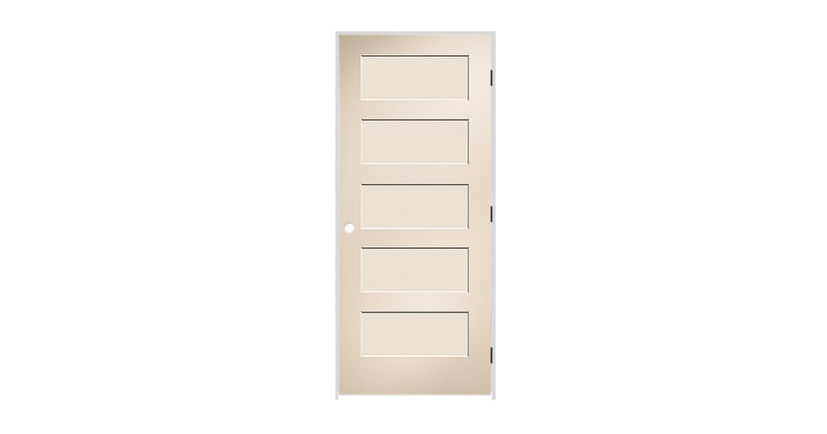 Trimlite 2668MHCCONLH10B714 30" x 80" Primed 5-Panel Conmore Molded ...