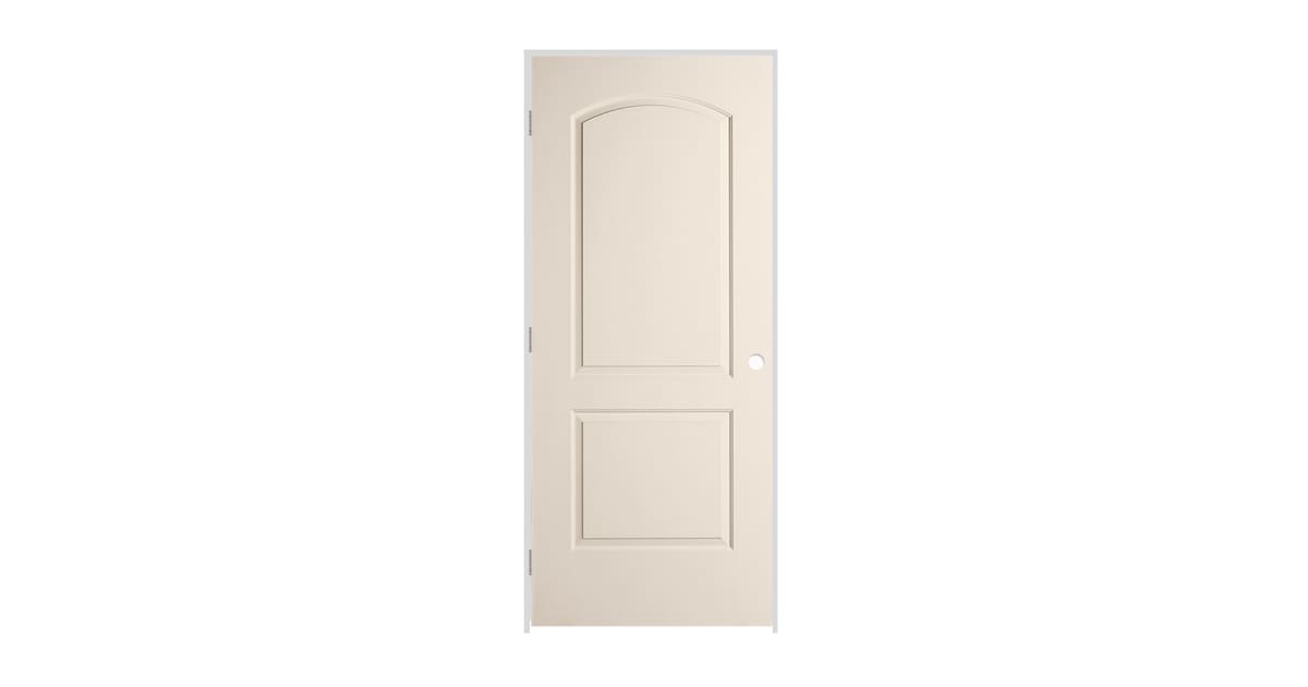 Trimlite 2868MHCCAIRH26D714 32" x 80" Primed 2-Panel Arch Top Caiman ...