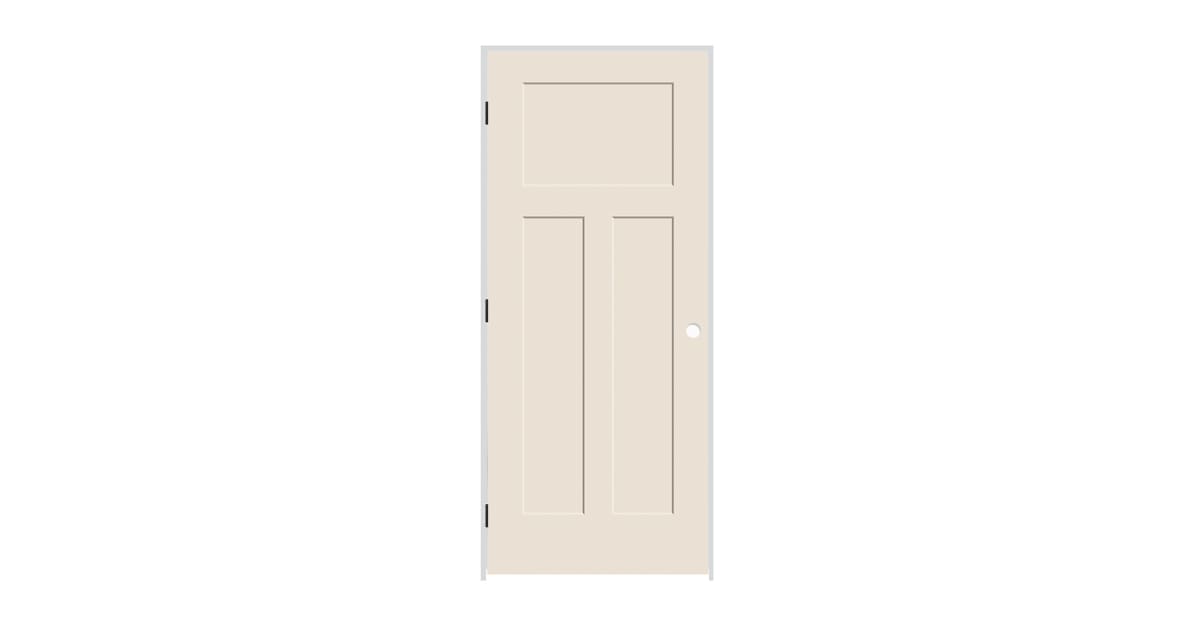 Trimlite 2868MHCCRARH1D4916 32" x 80" Primed 3-Panel Craftsman III ...