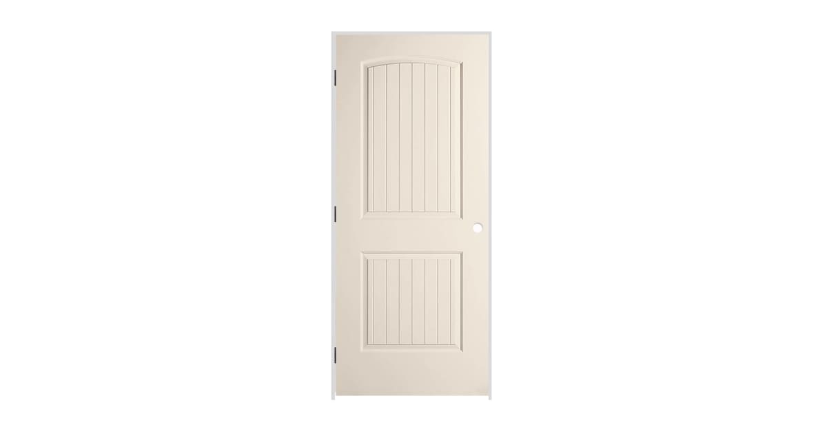 Trimlite 2868MHCSANRH1D4916 32" x 80" Primed 2-Panel Arch Top V-Groove ...