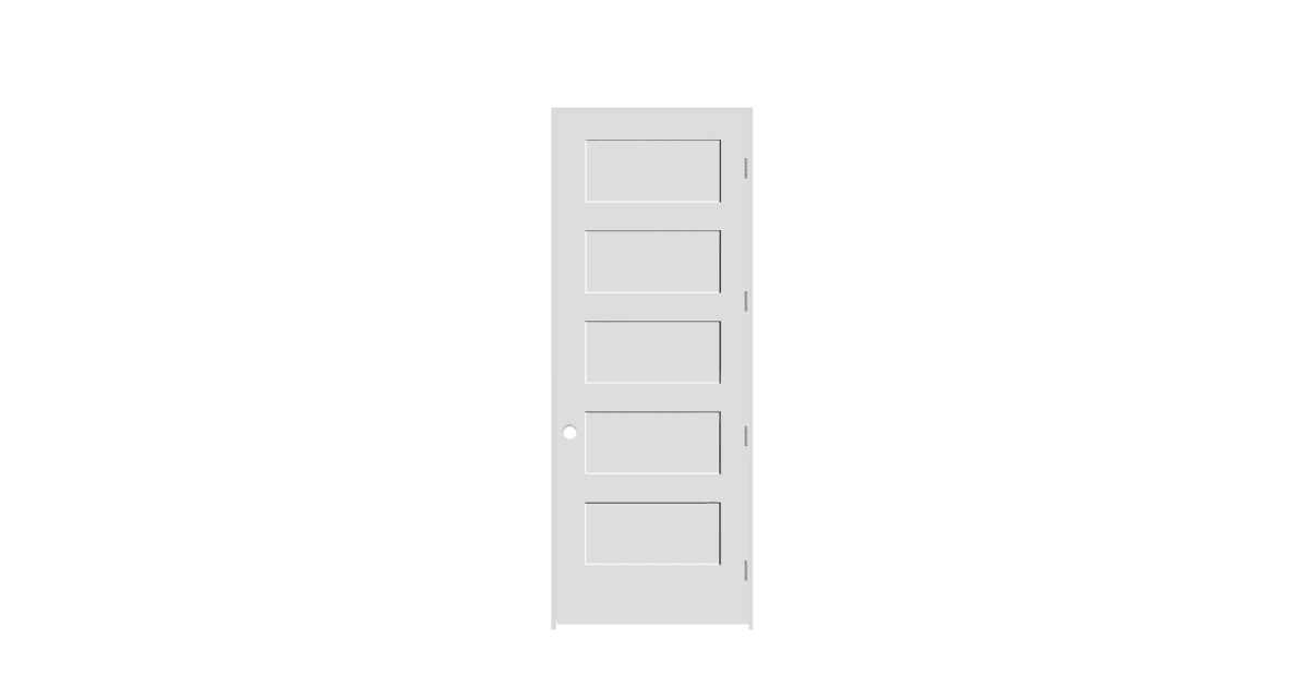 Trimlite 2880138pri8405LH156916 32" by 96" Shaker 5-Panel Left Hand ...