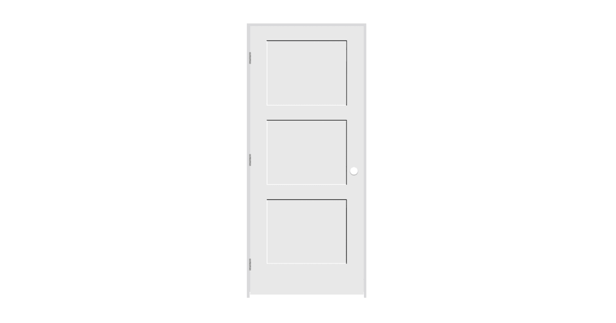 Trimlite 3068138pri8433RH26D714 36" by 80" Shaker 3-Panel Right Handed ...