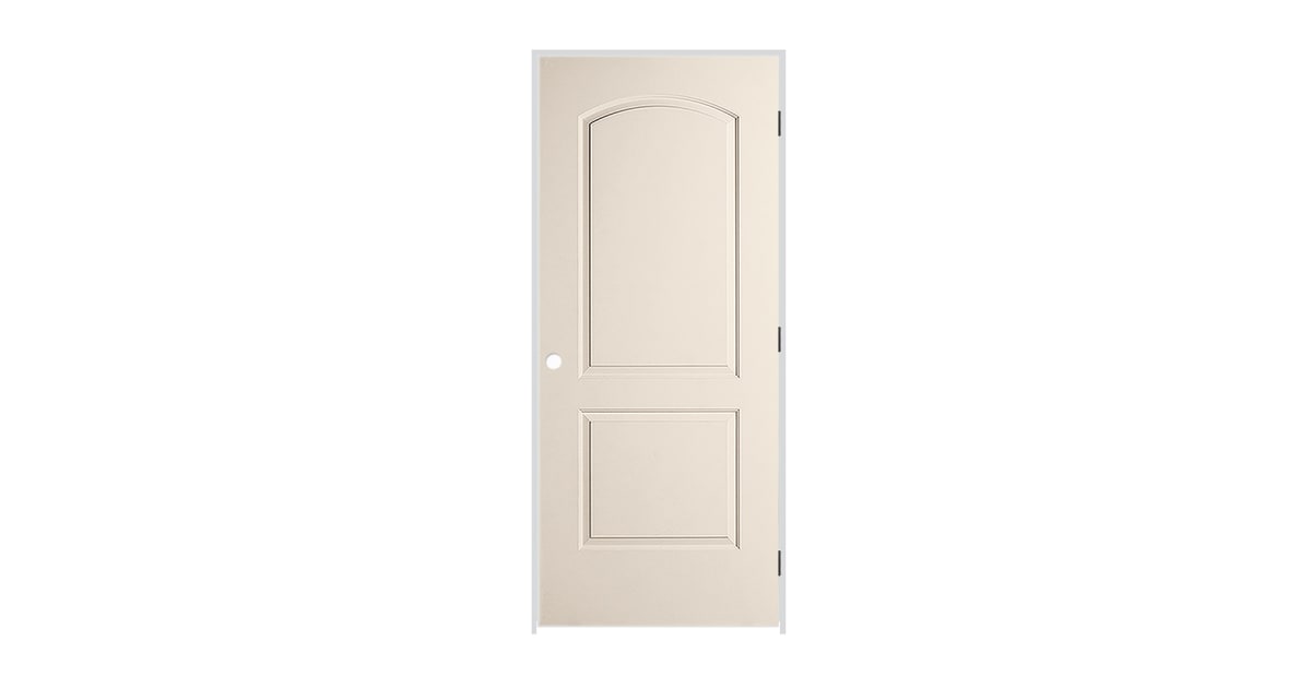 Trimlite 3068MHCCAILH10B714 36" x 80" Primed 2-Panel Arch Top Caiman ...