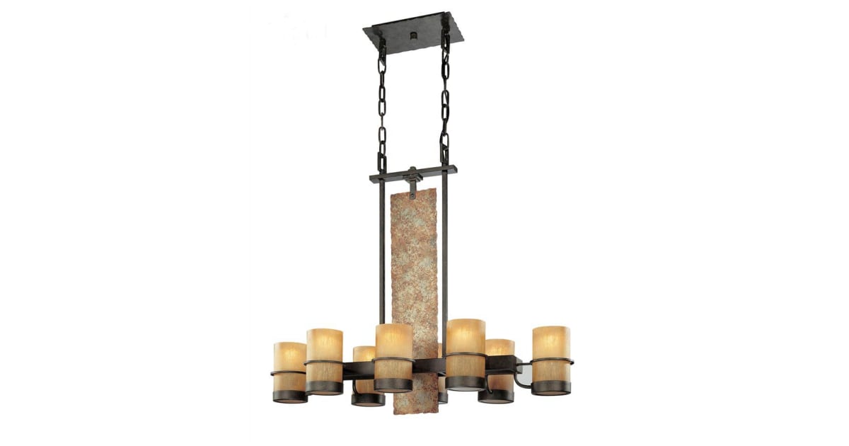 Troy Lighting F1848BB Bamboo 8 Light Chandelier with Natural Slate ...