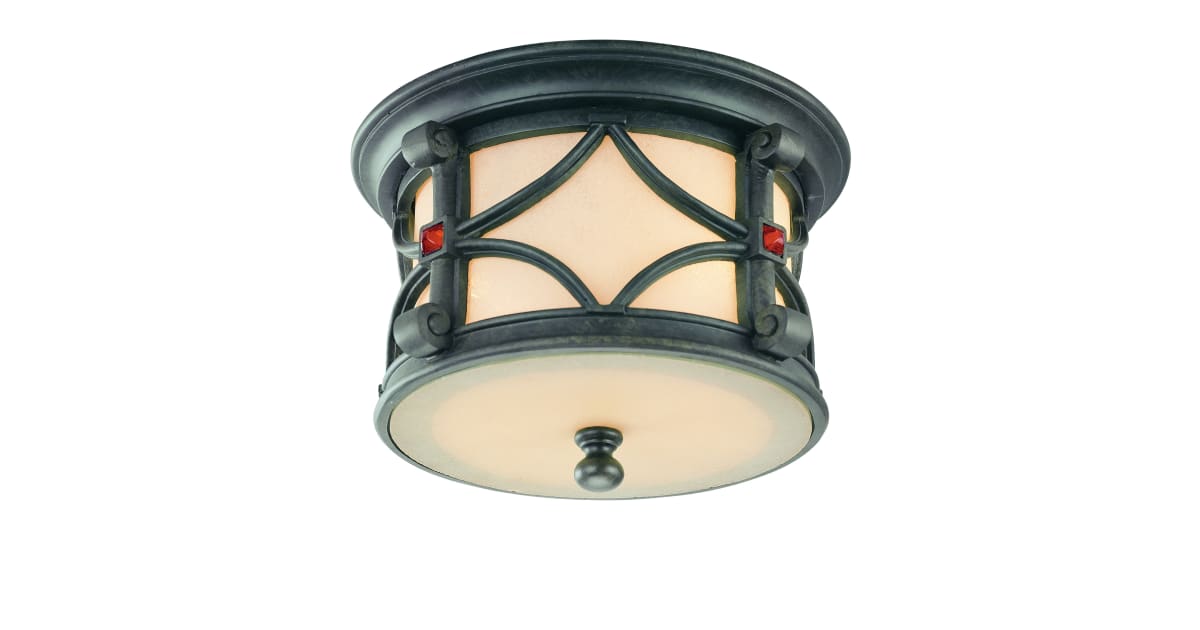 Troy Lighting CF2070ANB Woodridge 2 Light CFL Outdoor Ceiling Fixture ...