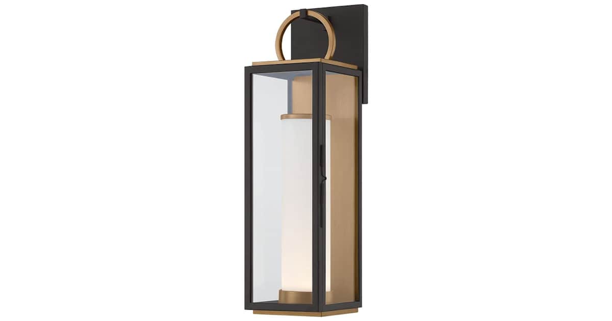 Troy Lighting B6718-PBR/TBK Gareth 18" Tall LED Outdoor Wall Sconce ...