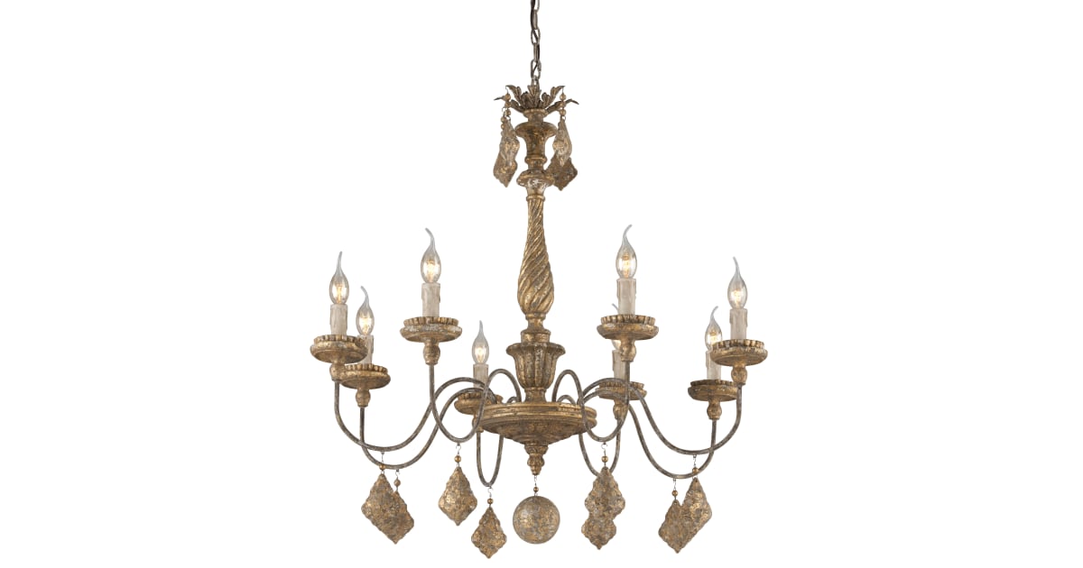 Troy Lighting F3997 Calais 8 Light 1 Tier Chandelier with Aged Wood ...