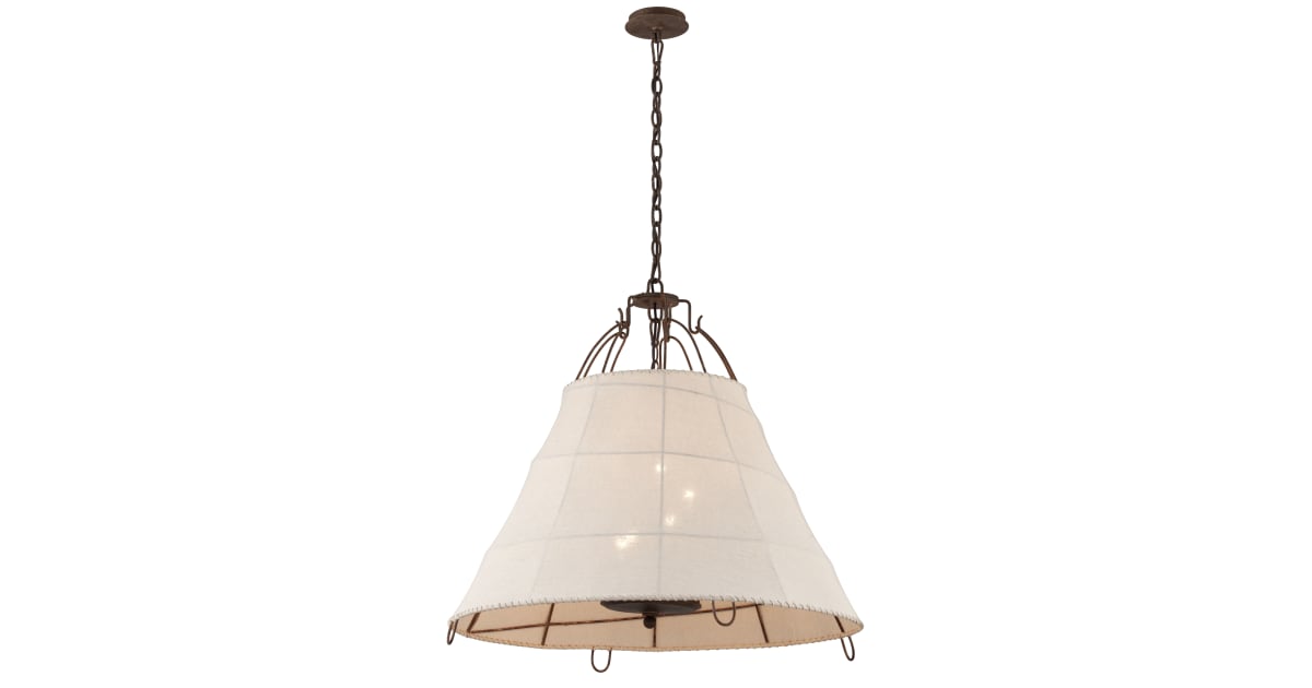 Troy Lighting F4075 Gulf Stream 5 Light Pendant with Fabric Shade ...