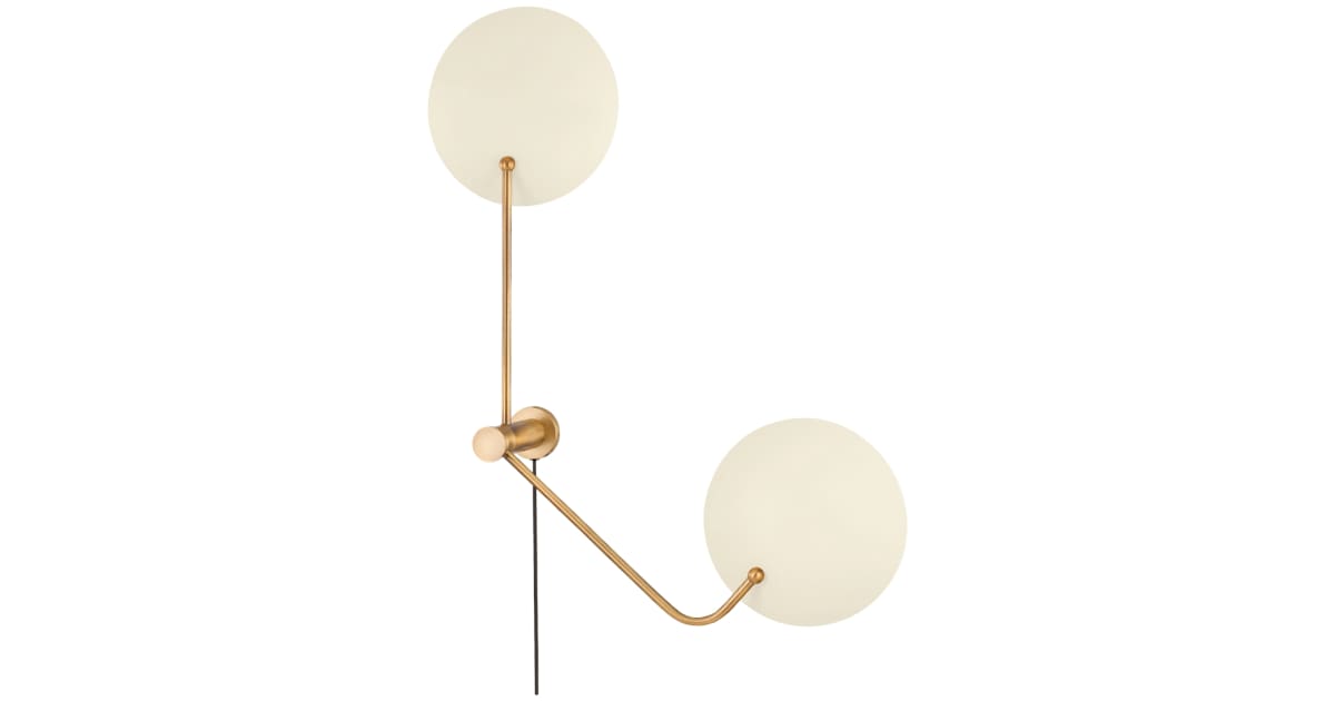 Troy Lighting PTL8141-PBR/SSD Leif 2 Light 41" Tall Plug-In Wall Sconce | Ferguson Home