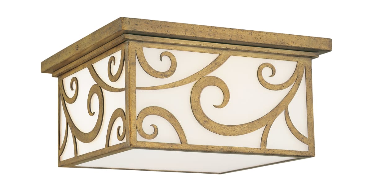 Troy Lighting C2750 Pierre 2 Light Hand-Worked Wrought Iron Flushmount ...