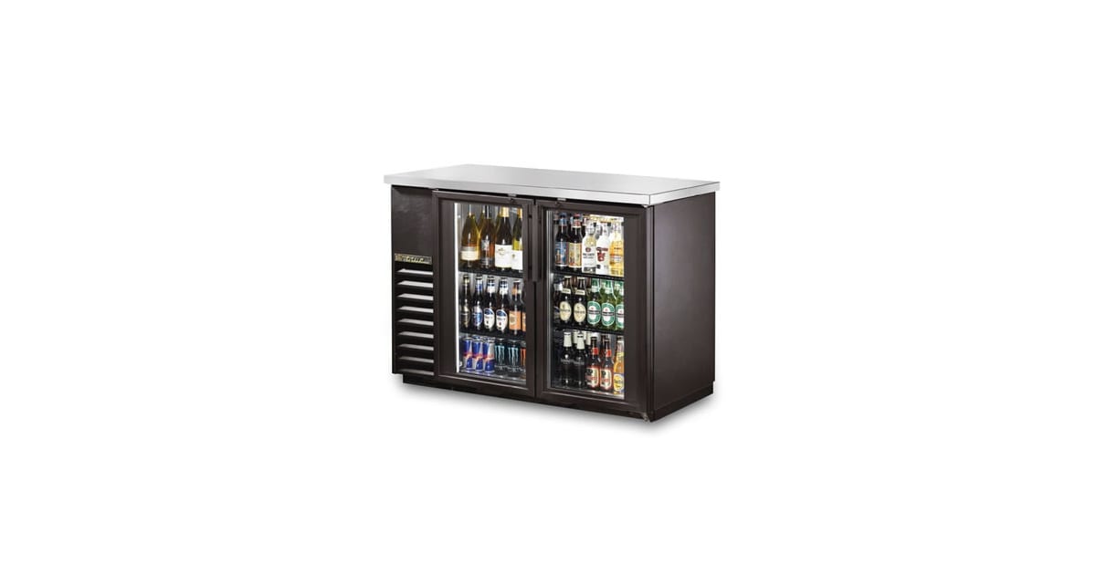True TBB-24-48G-HC-LD 50 Inch Wide Glass Swing Door Back Bar Cooler ...