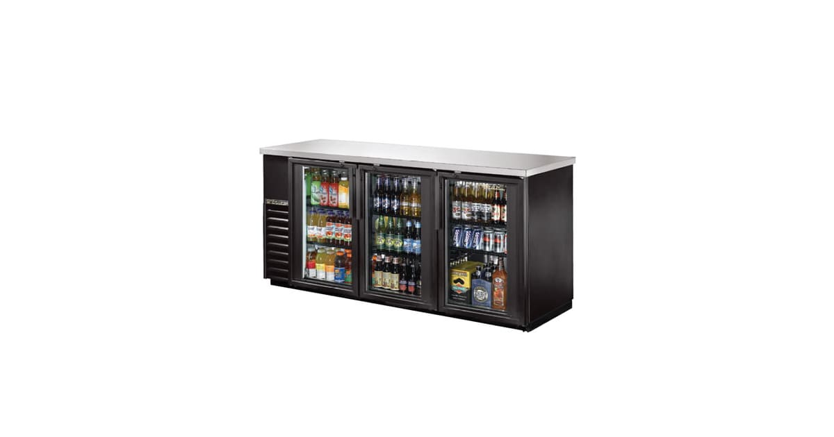 True TBB-24-72G-HC-LD 72 Inch Glass Swing Door Back Bar Cooler ...