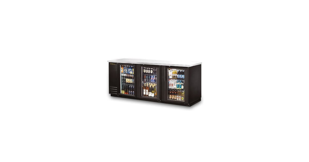 True TBB-4G-HC-LD 90 Inch Glass Swing Door Back Bar Cooler | Ferguson Home