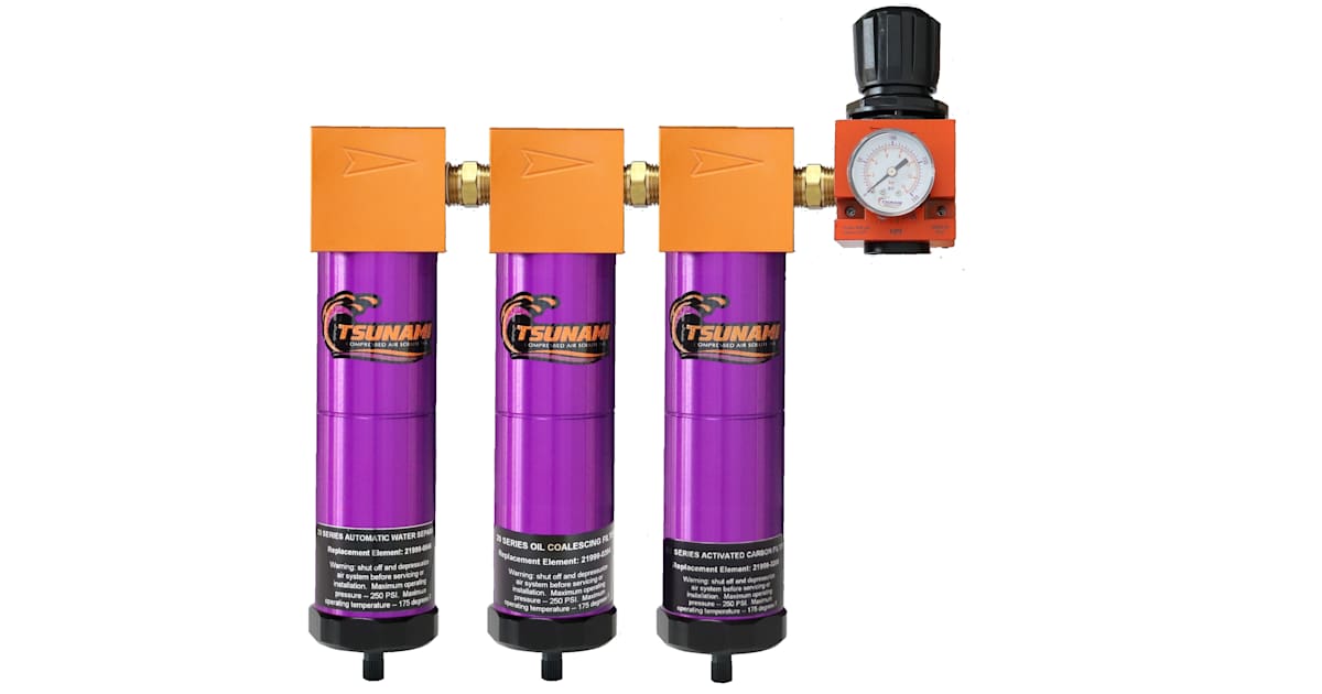 Tsunami Compressed Air 21999-0678 Filtration Package #6 - 1/4" Water ...