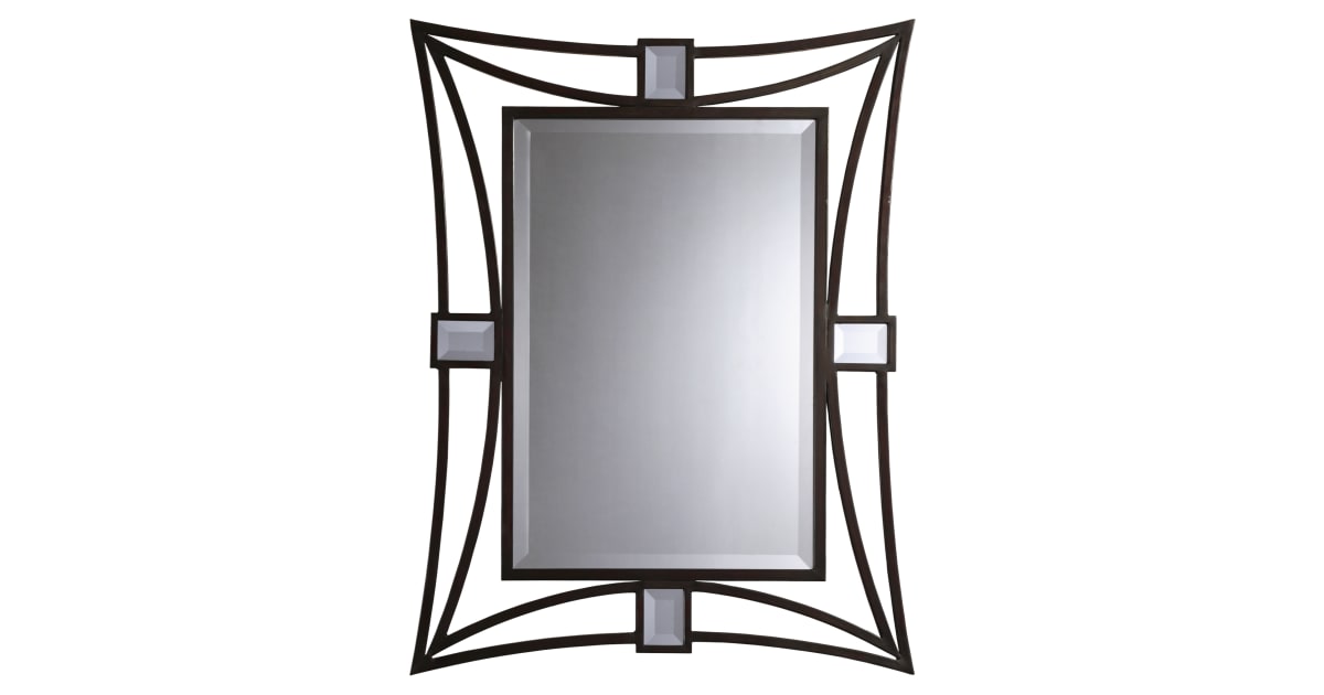 Uttermost 07570 B Blaine Beveled Mirror in Contemporary Metal Frame ...