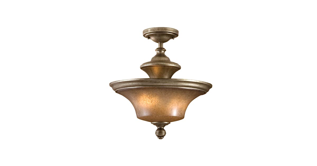 Uttermost 22254 2 Light Semi Flush Ceiling Fixture from the Silvio ...